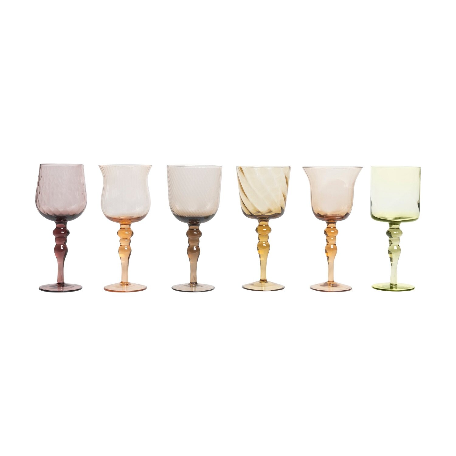 Набор бокалов Bitossi Home Diseguale Nuance Amber/Pink H20 cm set of 6 MCV02002