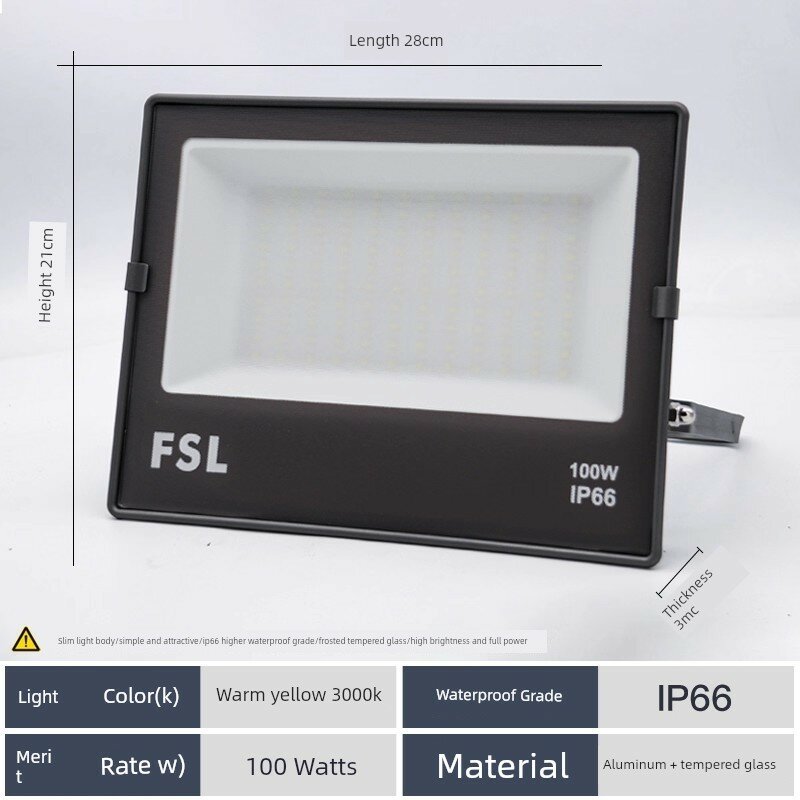 Прожектор Foshan Lighting LED для наружного освещения, водонепроницаемый, для двора, промышленный, для фабрик, для