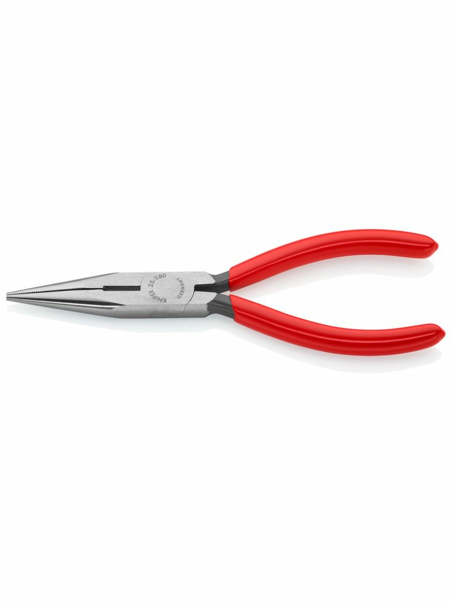 Длинногубцы Knipex с режущими кромками, 160 мм, фосфатированные, обливные ручки, KN-2501160
