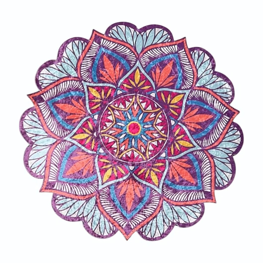 Коврик для комнаты войлок блестящий "FLOWERS" 80х80 см, разноцветный принт
