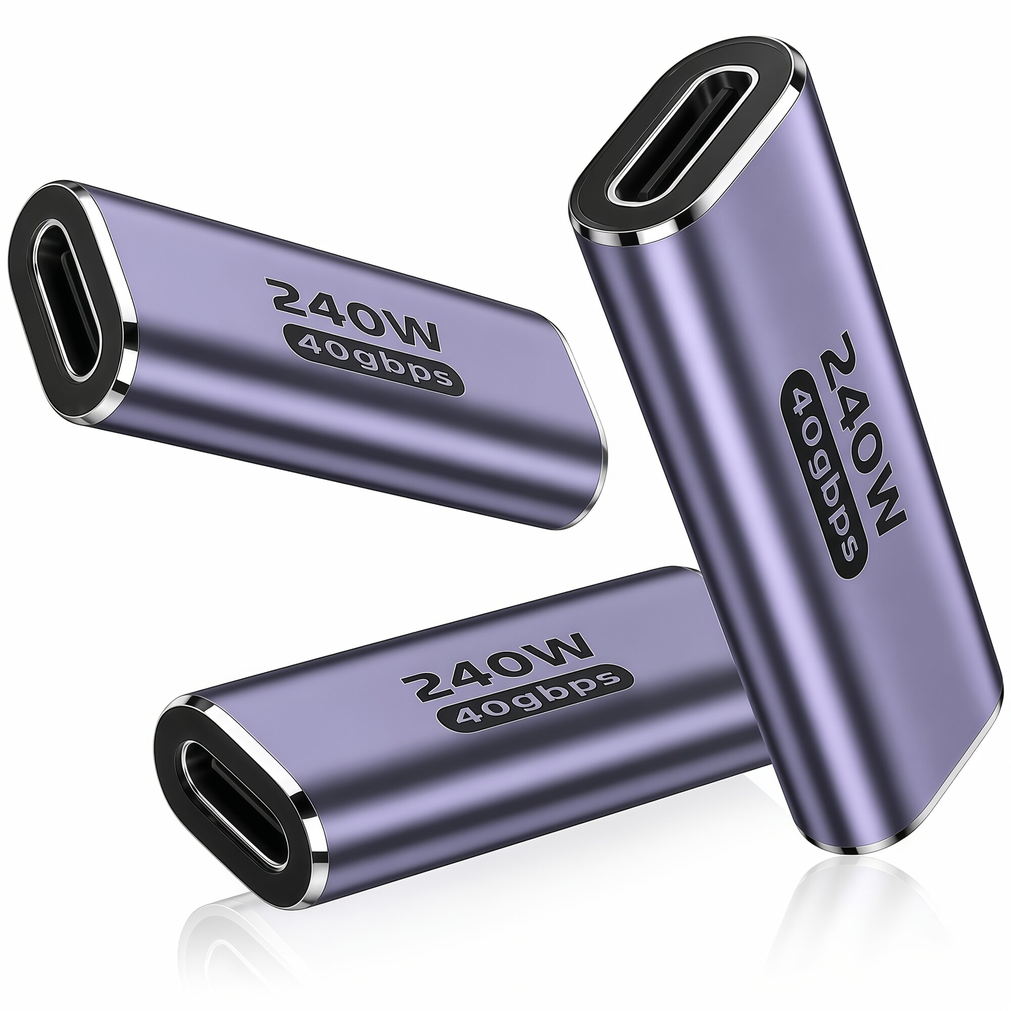 USB-C адаптер "мама-мама" 3 шт, 240W, PD 3.1, 40 Гбит/с, поддержка 8K, совместим с Thunderbolt 4/3, iPad, MacBook, USB-C устройства
