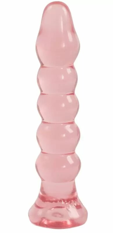 Анальная елочка из розового геля Crystal Jellies Anal Plug Bumps - 15,2 см.
