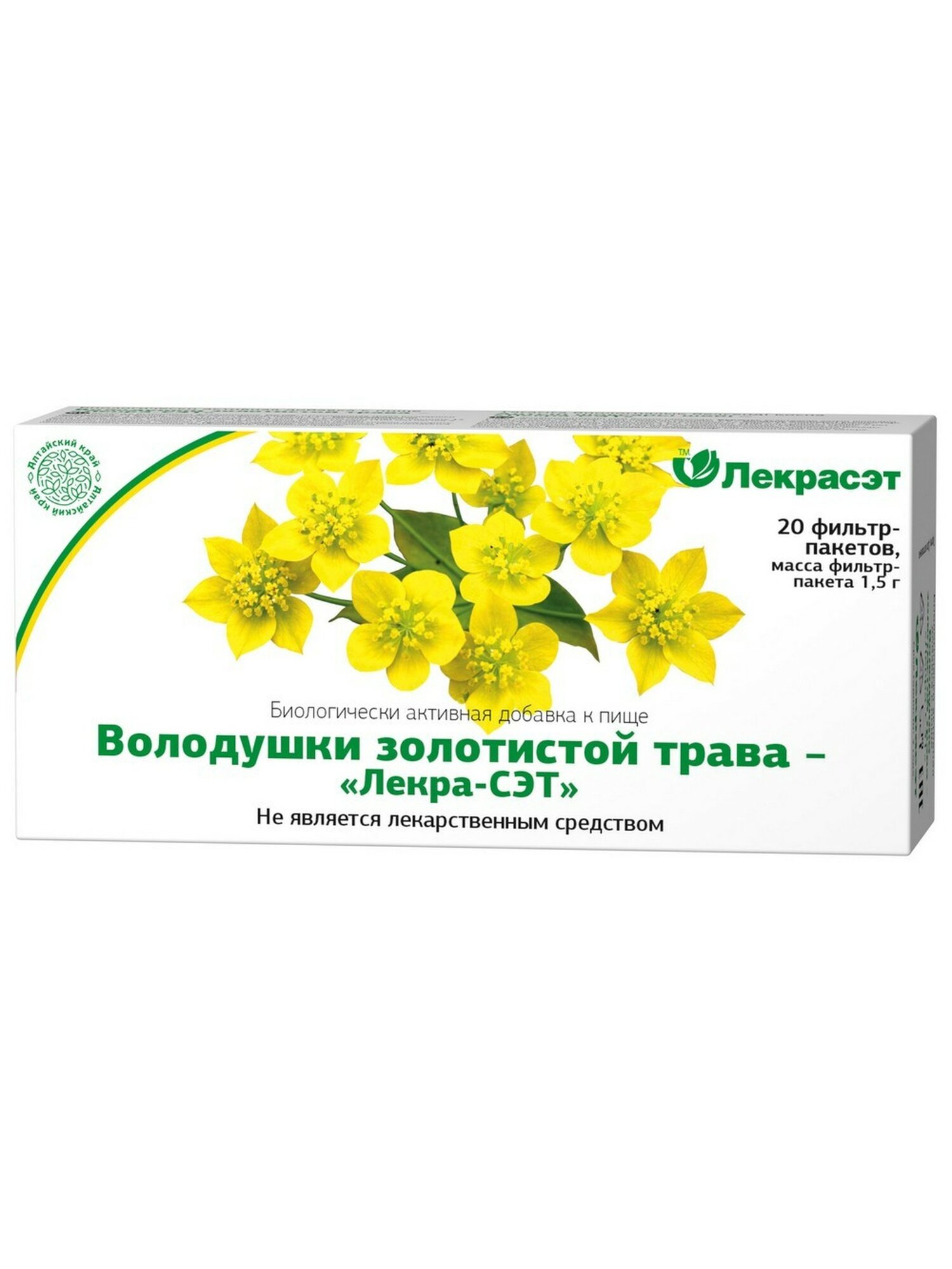 Володушки золотистой ТРАВА-ЛЕКРА-СЭТ 1,5 N20 Ф/ПАК — Фильтр-пакеты по 1,5г - 20 шт в уп