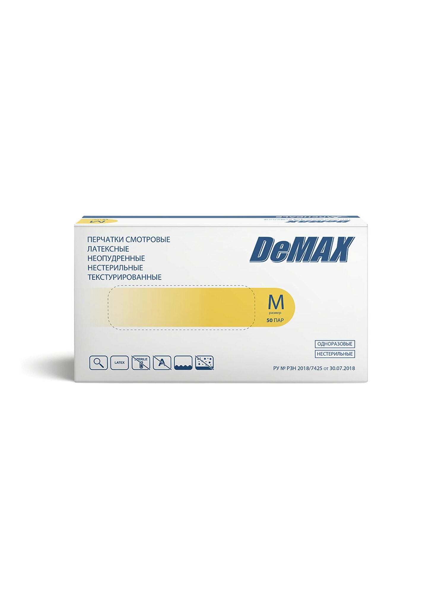 Перчатки смотр ARCHDALE DEMAX латекс Н/стер неопудр текстур M N50 ПАР