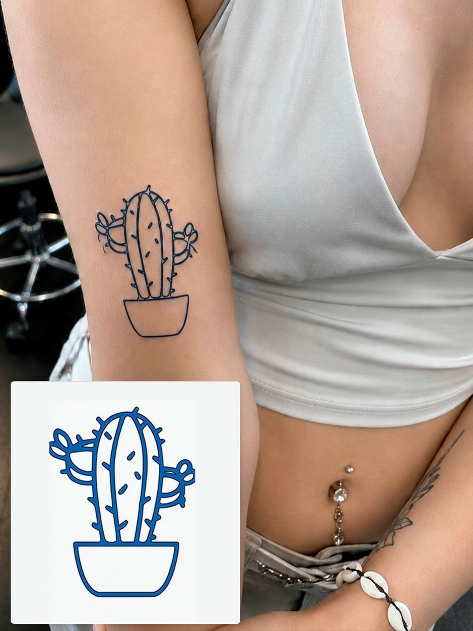 Tattoo'шки Временные тату без пленки (темнеют через 24 часа) 5*5см квадратные темнеющие