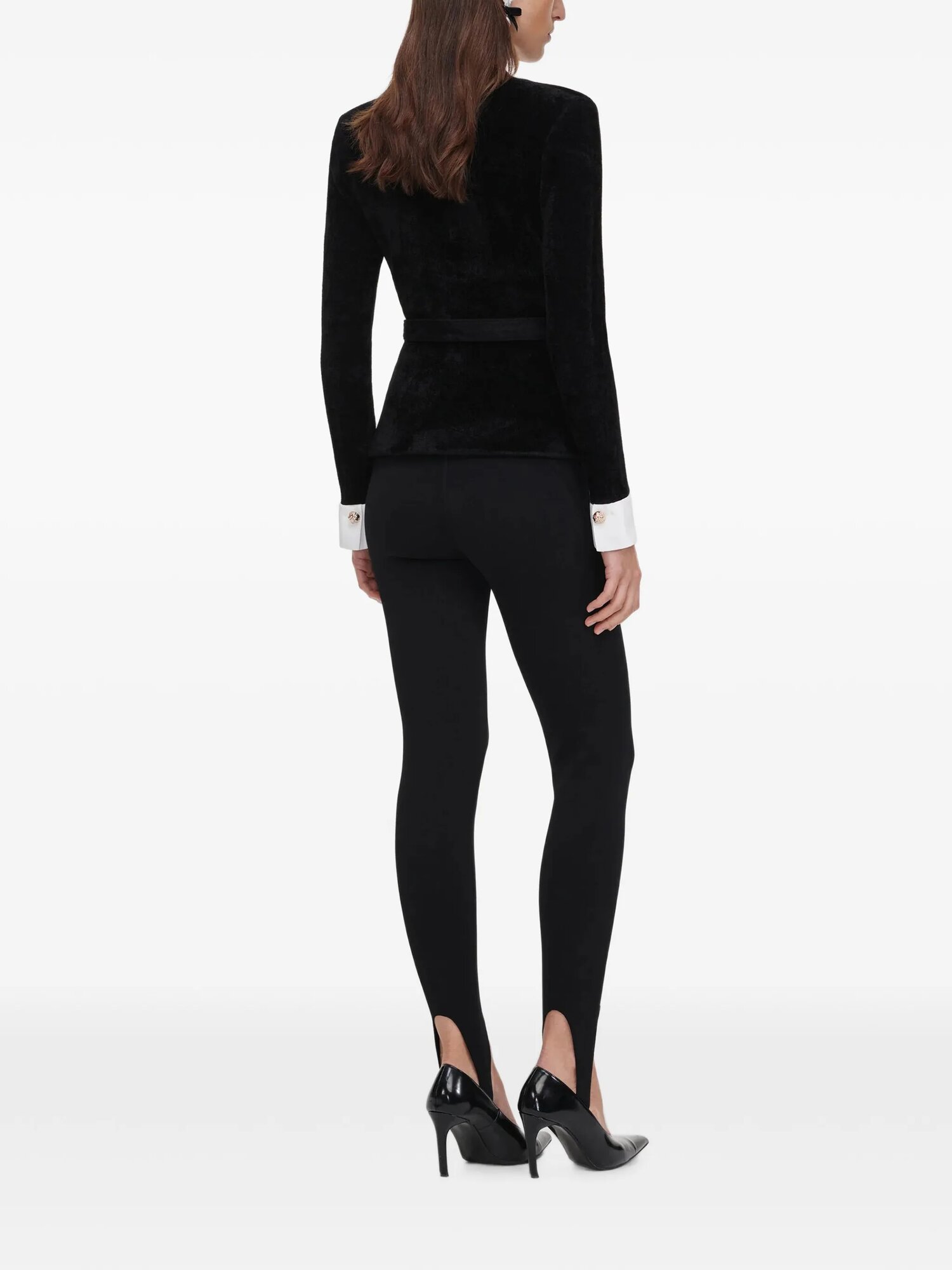 Топ Self-Portrait Black chenille knit top, размер 6 — фото 1