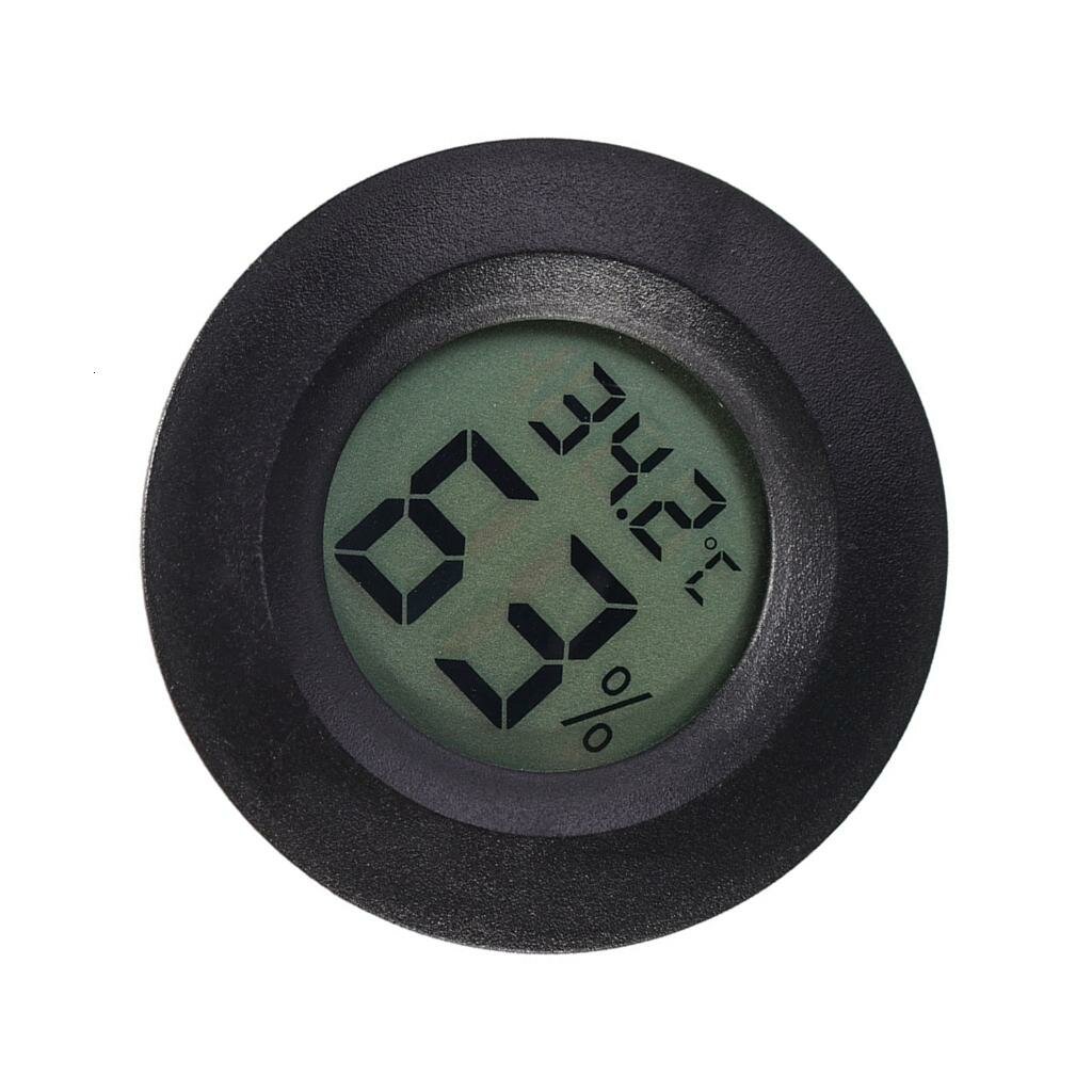 Круглый ЖК-термометр-гигрометр -50~+70°C, Черный