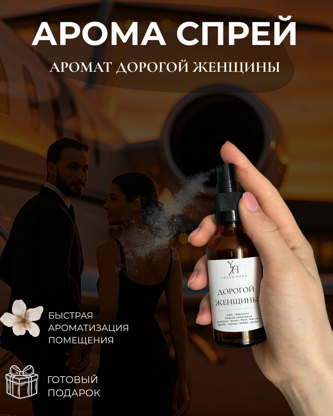 Ароматизатор. Ароматический парфюм для дома. Парфюмерный спрей для текстиля. в подарок