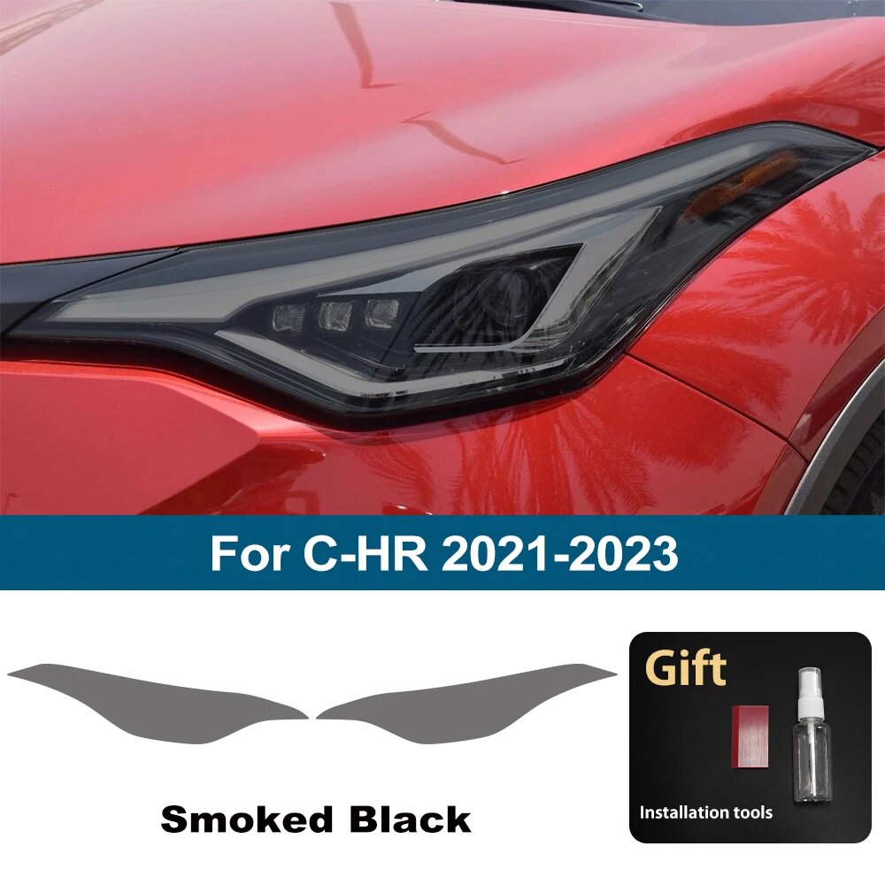 Защитная Пленка Для Фар Toyota C-HR 2021-2023, Дымчато-черная, Самовосстанавливающаяся, Предварительно Вырезанная