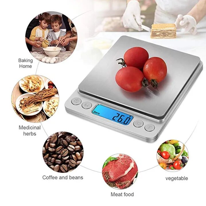 POCKET SCALE Электронные кухонные весы, серый металлик