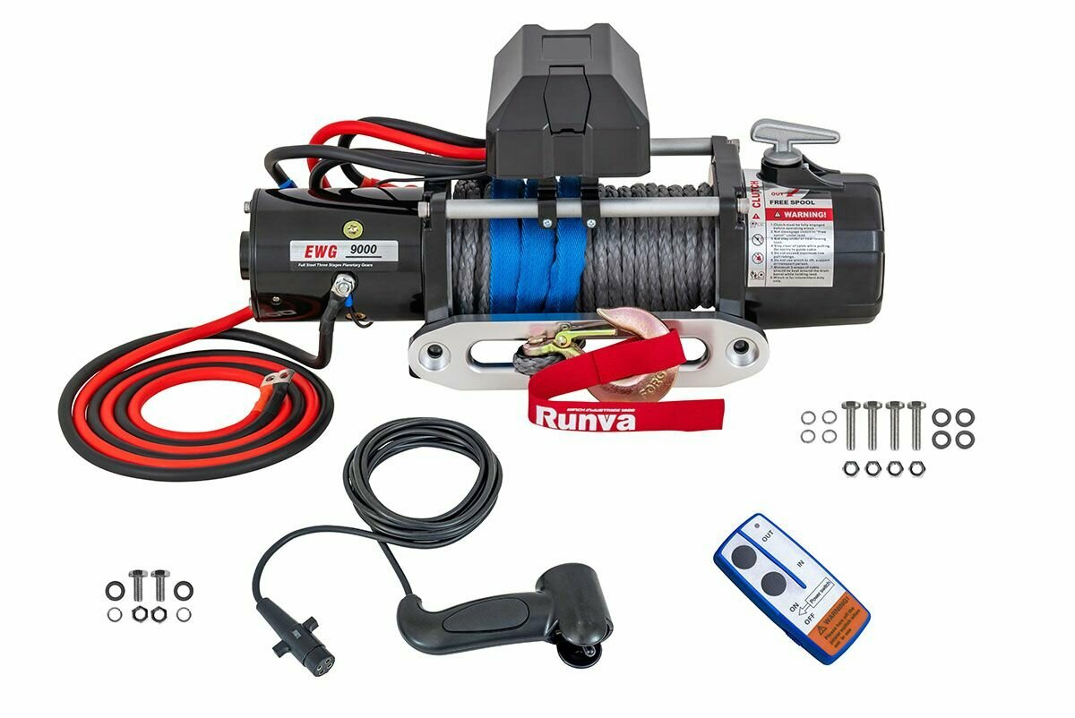 Лебедка автомобильная электрическая 12V Magnum by Runva 9000 lbs 4200 кг (синтетический трос) EWG9000-S