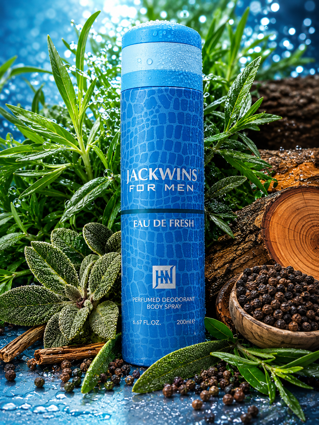 Дезодорант арабский спрей Jackwins Eau de Fresh, 200 мл, мужской — фото 1