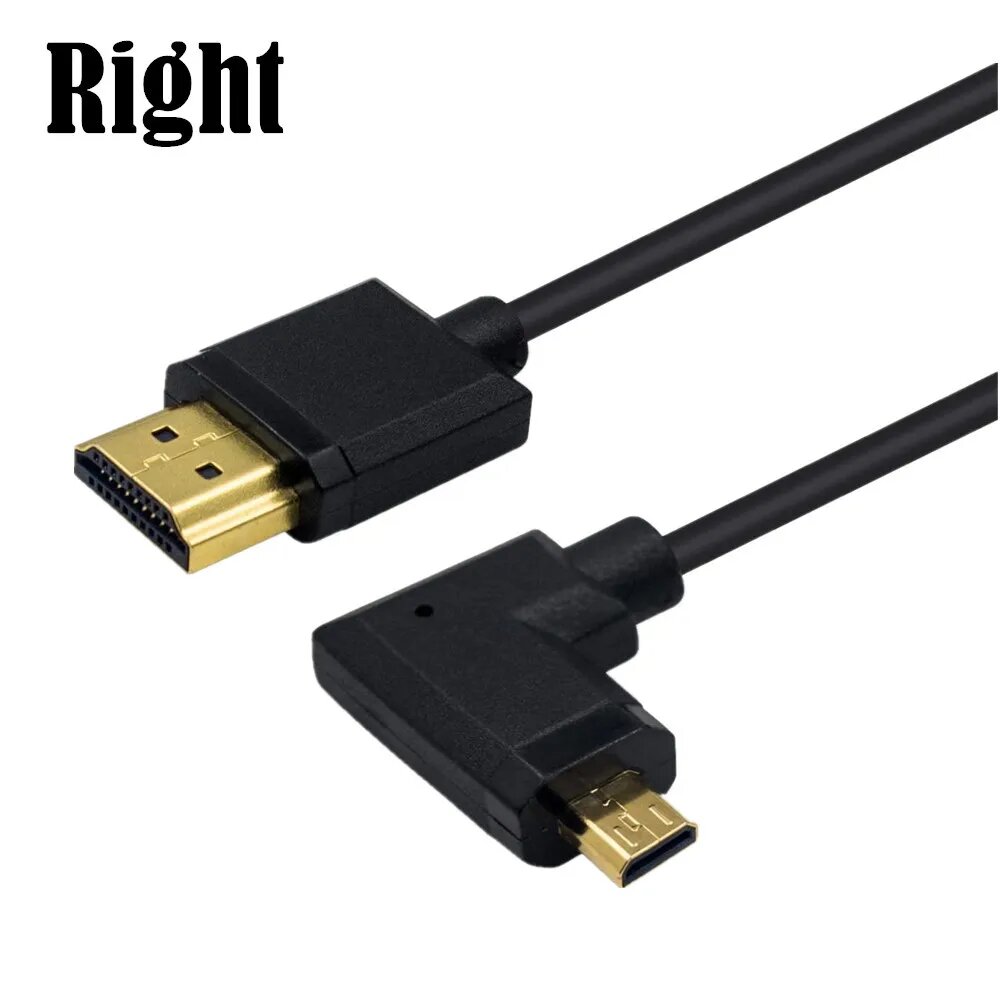 4K * 2K 60 Гц HDMI-совместимый с Micro HDMI-высокоскоростной ультратонкий кабель высокой четкости 90 градусов для цифровых камер