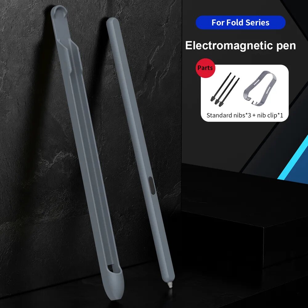 Стилус S Pen для Samsung Galaxy Z Fold5 / Z Fold6 без Bluetooth, электромагнитный стилус с держателем и сменными стержнями (Серый)