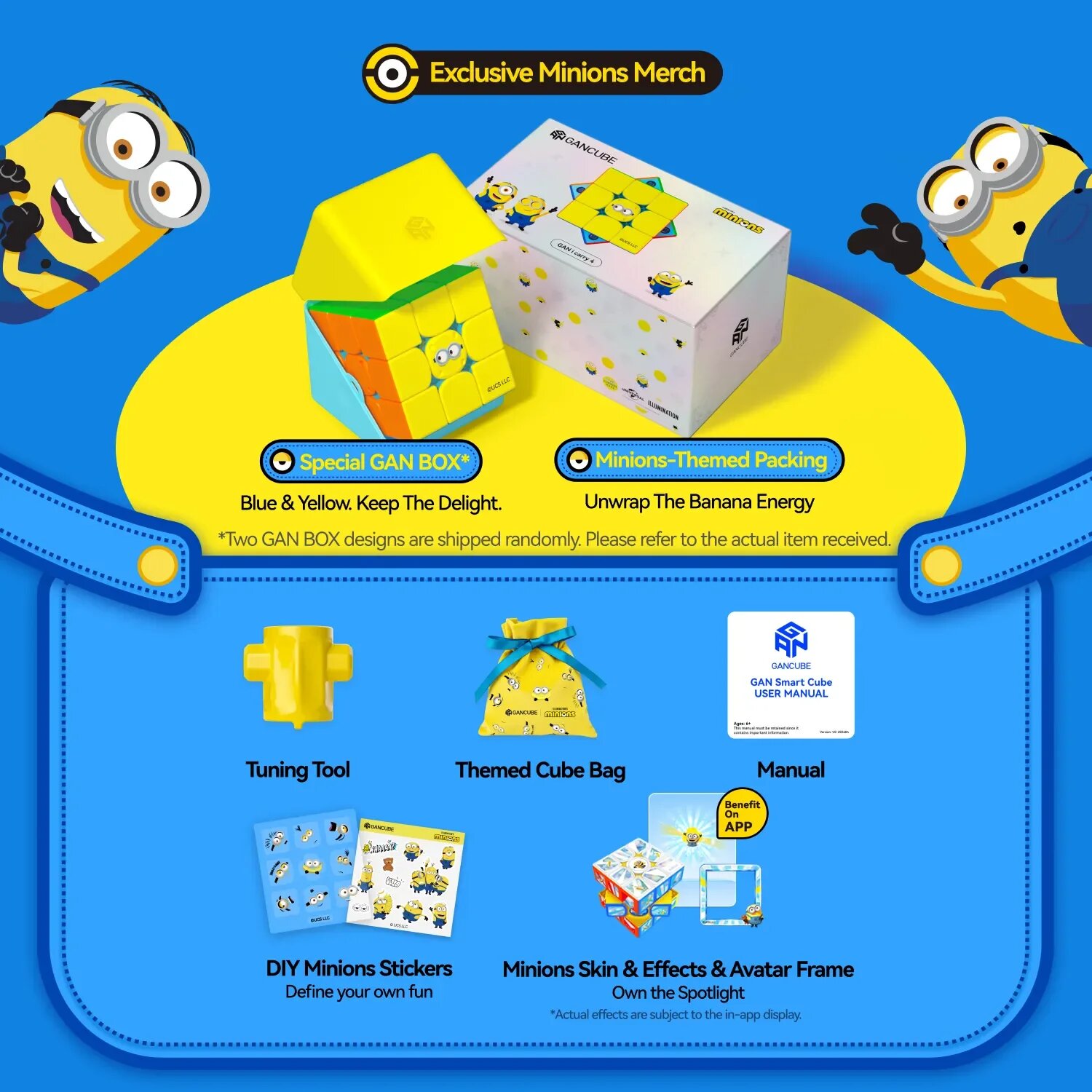 Кубик Рубика GAN 3x3 Minions Limited Series GAN V100 Maglev UV