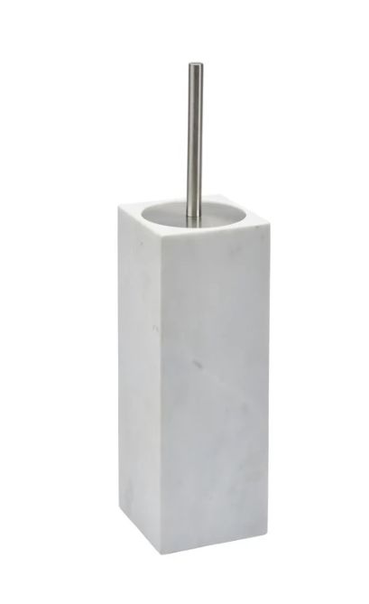 Держатель для туалетной щетки AQUANOVA HAMMAM-43-BRUSH HOLDER - WHITE, природный камень, ручная работа / Ёршик для унитаза