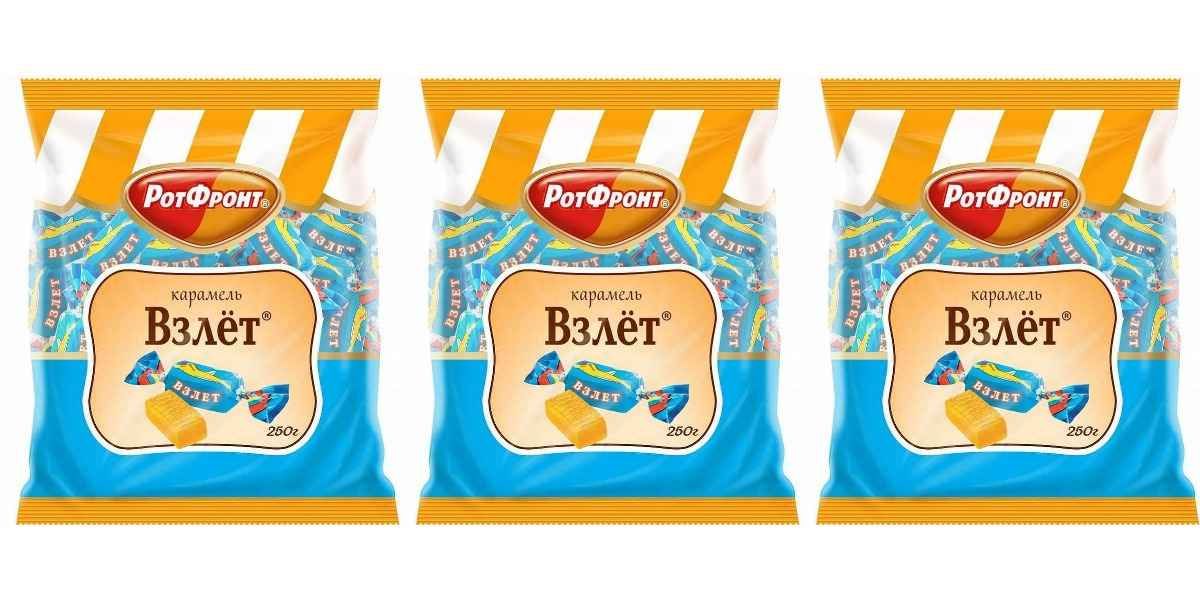 РотФронт Конфеты Взлет карамель 250 г, 3 шт
