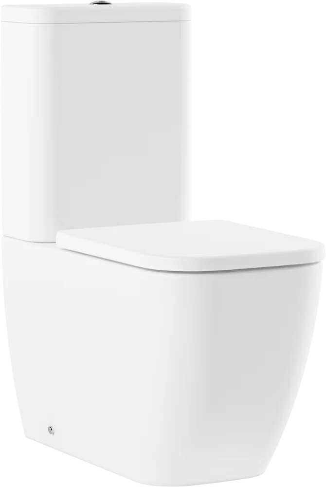 Унитаз-компакт напольный Lavinia Boho One 3302001P с микролифтом, антивсплеск, фарфоровый, белый, глянцевый, прямоугольный, с нижним подводом, сиденье для унитаза в комплекте