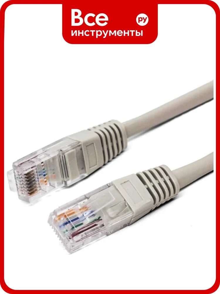 Кабель патч-корд U/UTP 5e кат. 1м FL-U5-C-1M 26AWG(7x0.16 мм), чистая медь, PVC, серый Filum 00-00872992