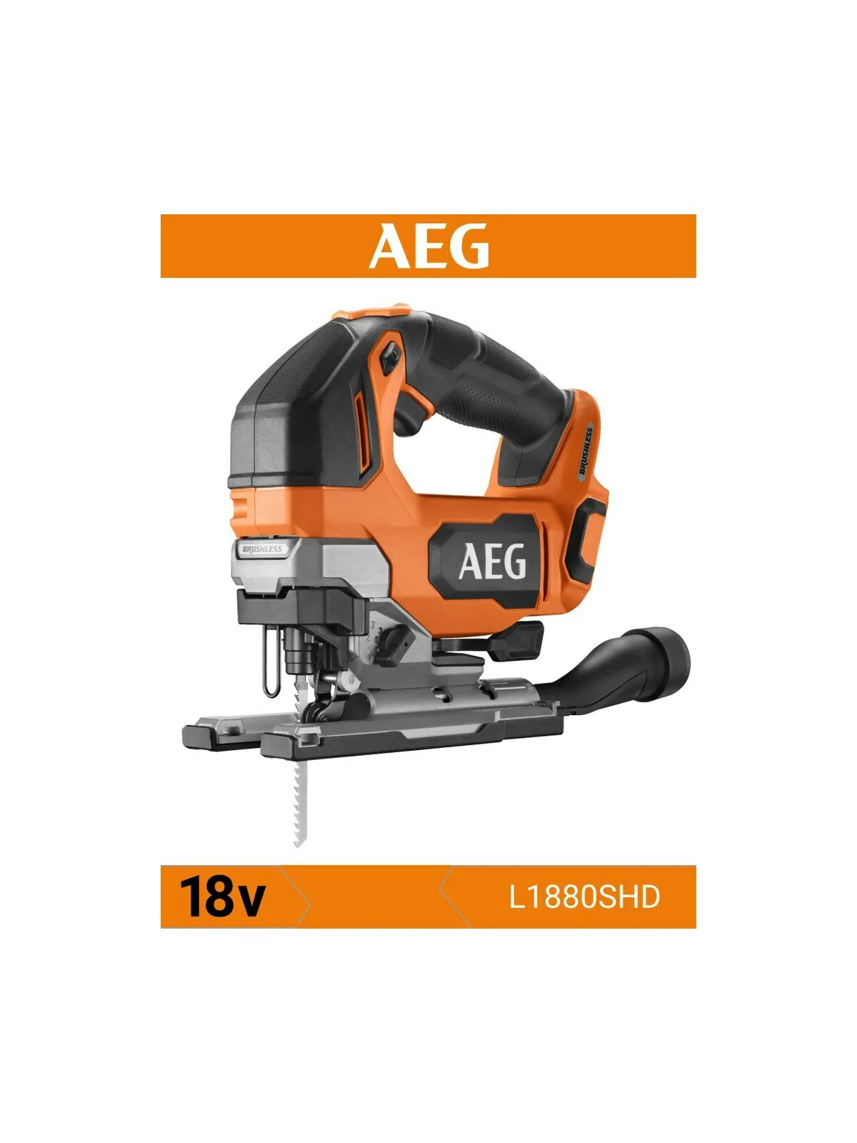 Аккумуляторный лобзик AEG BST 18BLX2-0, 18 В, бесщеточный, 3500 ход/мин, 135 мм, без АКБ и ЗУ, арт. 4935492484