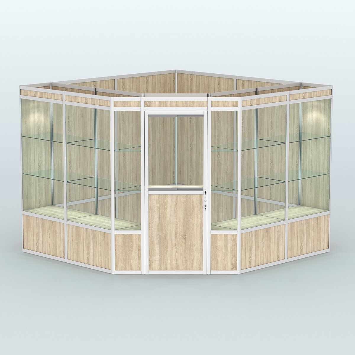 Павильон из профиля угловой №8а (9 кв. м), Дуб Сонома
