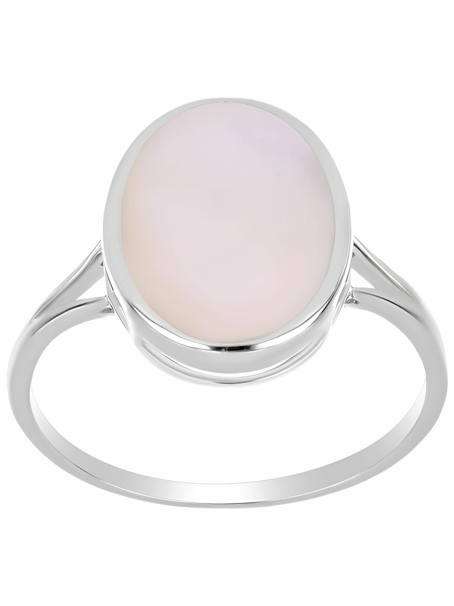 Кольцо тонкое, серебро, 925 проба, родирование, перламутр