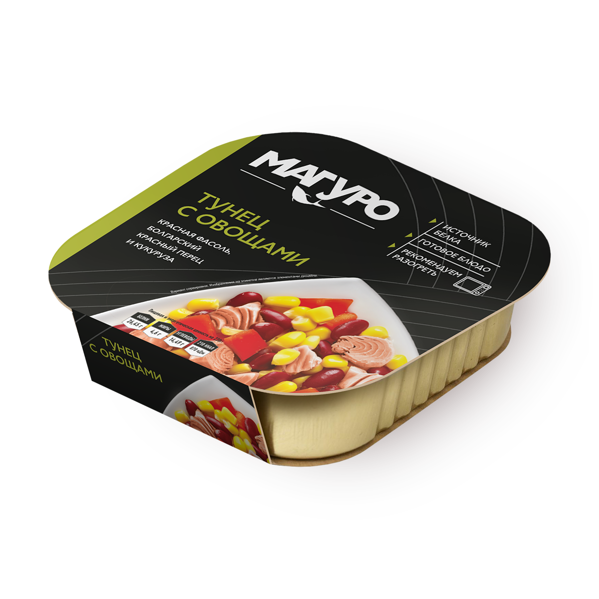 Салат магуро "Магуро", с тунцом, красной фасолью и сладким перцем, 230 г