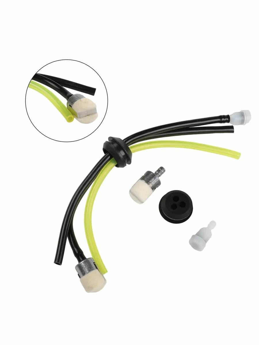 Шланг топливный 3 трубки для бака бензопилы / мотокосы / триммера Echo GT-22GES, SRM-22GES (3 шланга + фильтр + сапун)