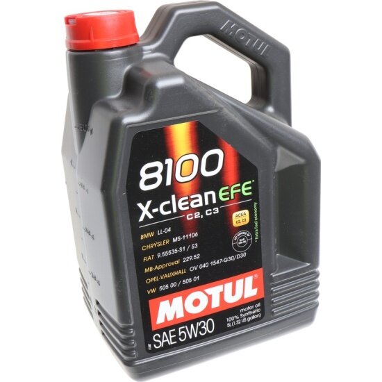 Моторное масло Motul 8100 X-Clean Efe 5W-30 синтетическое 5л (Вьетнам)