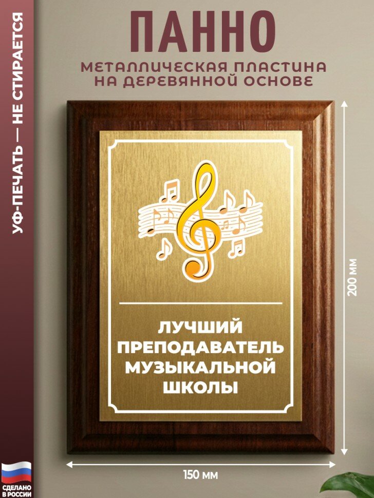 Настенный диплом "Лучший преподаватель музыкальной школы"