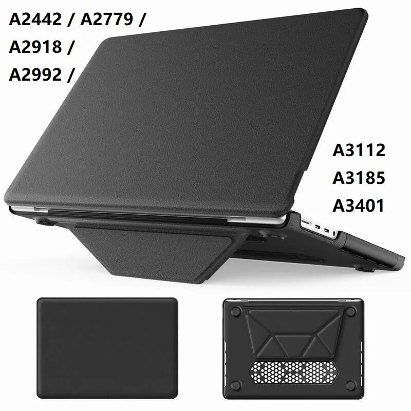 Чехол для ноутбука для MacBook Pro 14 2021-2024 (M1 A2442 M2 A2779 M3 A2992, A2918 M4 A3401, A3185, A3112), из Полиуретана, трансформация в подставку, противоударный