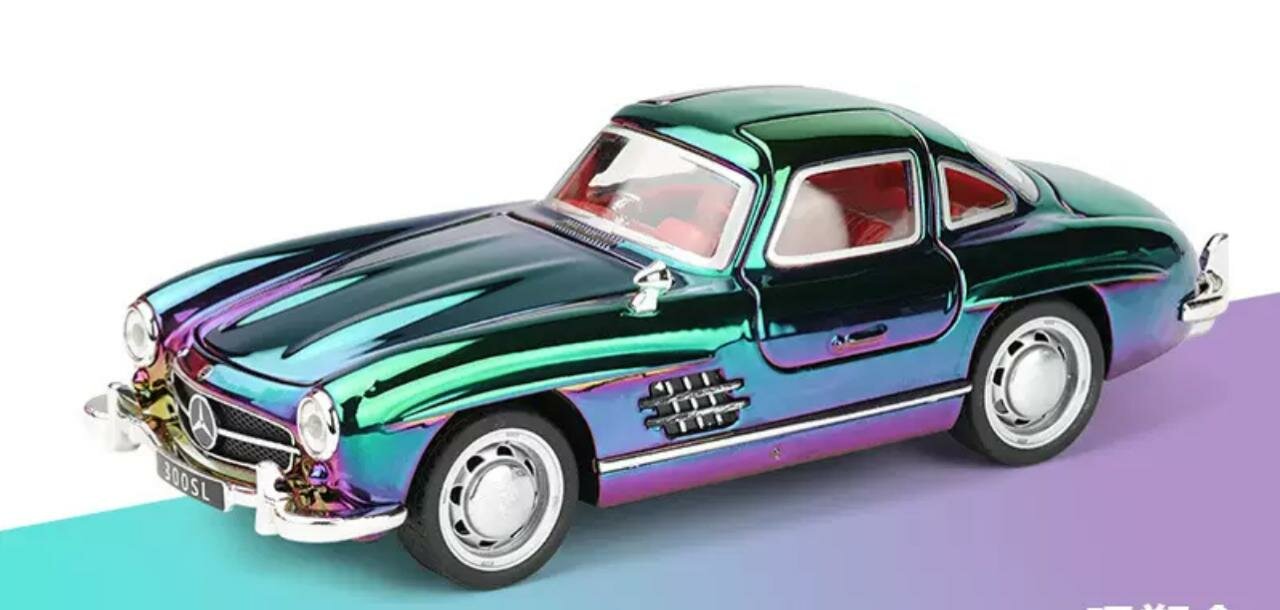 Металлическая машинка Mersedes 300SL хамелеон Масштаб 1:32, свет, звук, инерционный механизм