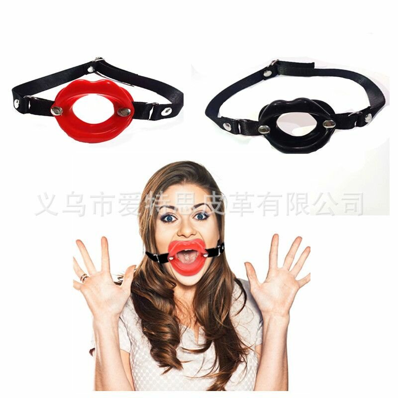 Кляп-расширитель в форме губ, кляп в рот для БДСМ, черный