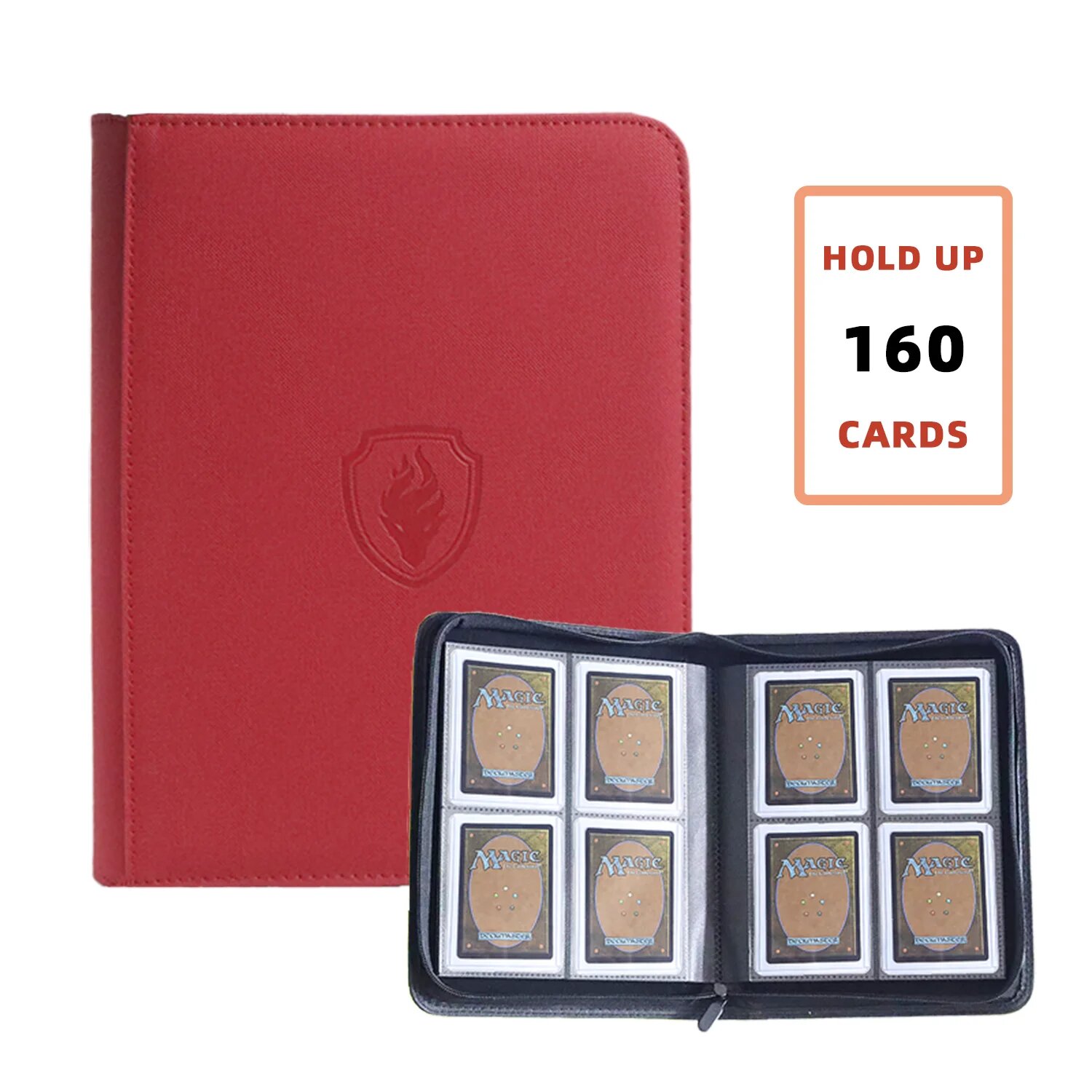 Альбом для коллекционных карт 160 шт, искусственная кожа Red-DA160