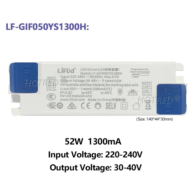 LiFud LF-GIFO50YS1300H, 52W 1300mA, LED Driver