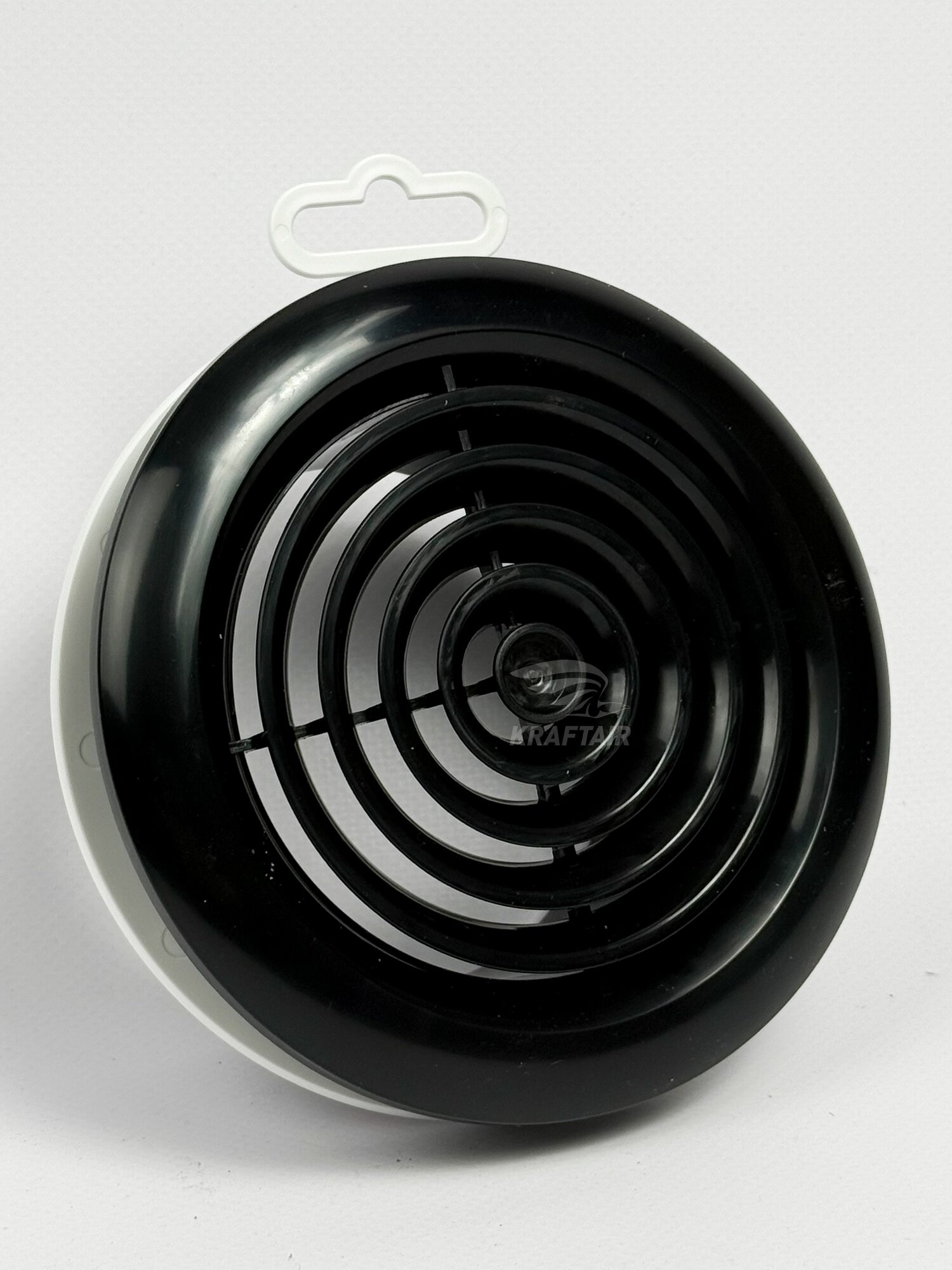 Диффузор приточно-вытяжной со стопорным кольцом D100, черный пластик