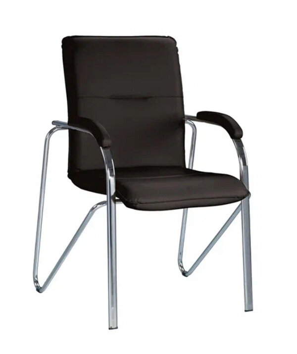 Стул офисный BRABIX Самба Блэк черный кожзам, черный каркас, мягкие накладки, S V4