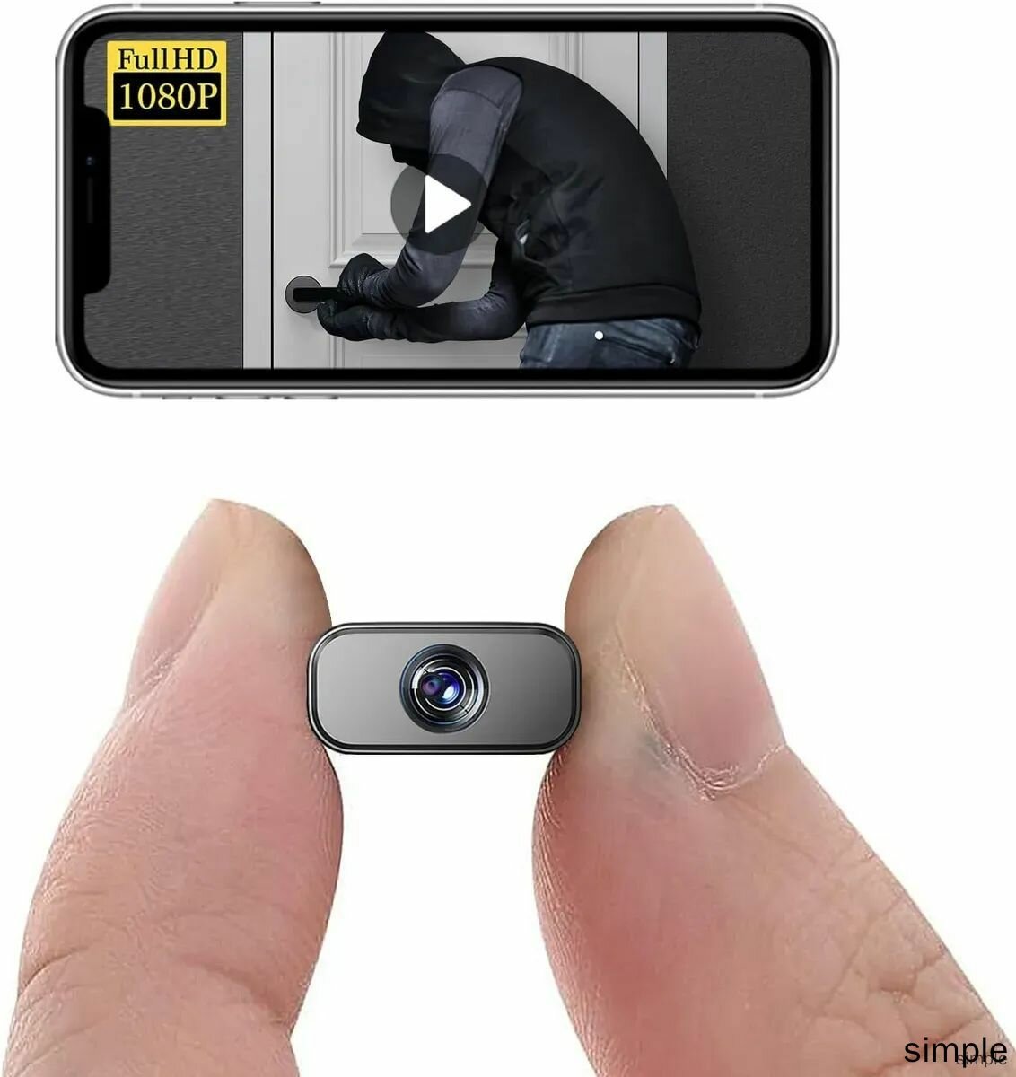 Мини Wi-Fi камера с аккумулятором, 4K, ночное видение, обнаружение движения, для домашнего видеонаблюдения