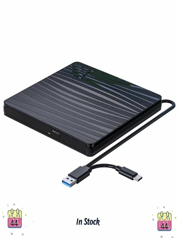 Внешний привод CD/DVD совместим с ноутбука, USB 3.0 устройство записи компакт-дисков и DVD типа-C +/-RW