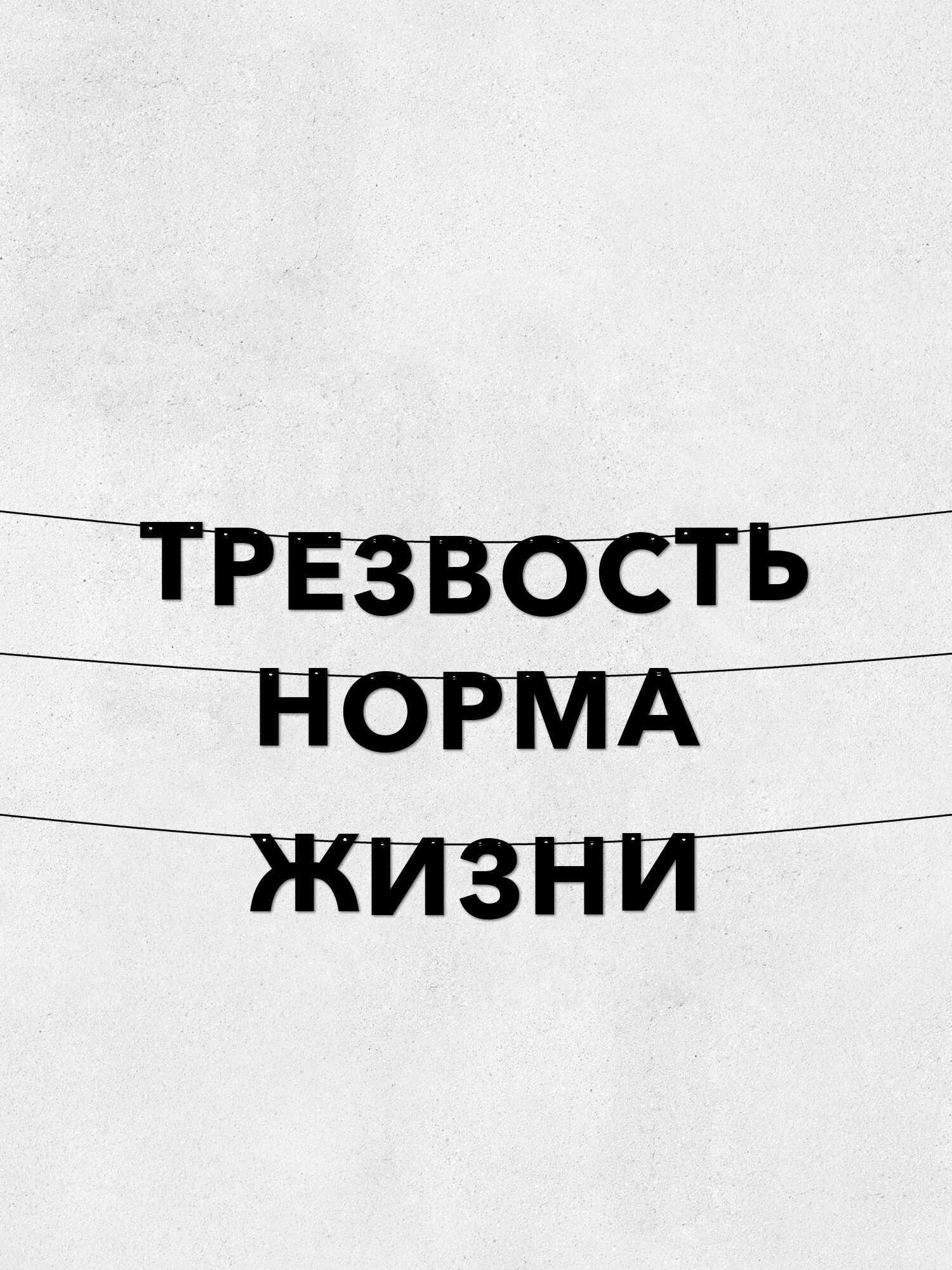 Гирлянда из букв Трезвость Норма Жизни для фитнеса и спорта, долговечный декор, 10 см