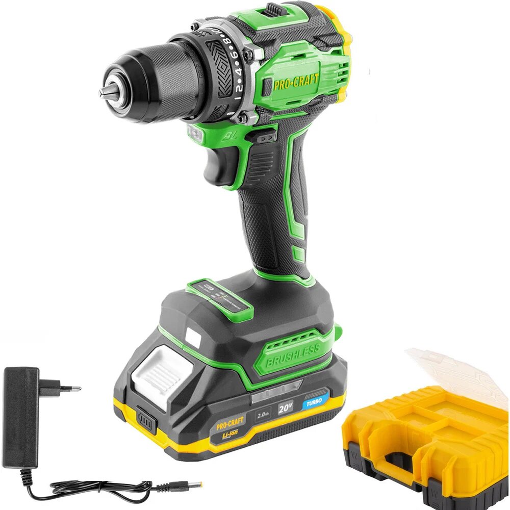 Шуруповерт аккумуляторный PROCRAFT PA18Pro 20В 30Нм (1 АКБ 2Ач+ЗУ+Кейс) PA18Pro-1b-c