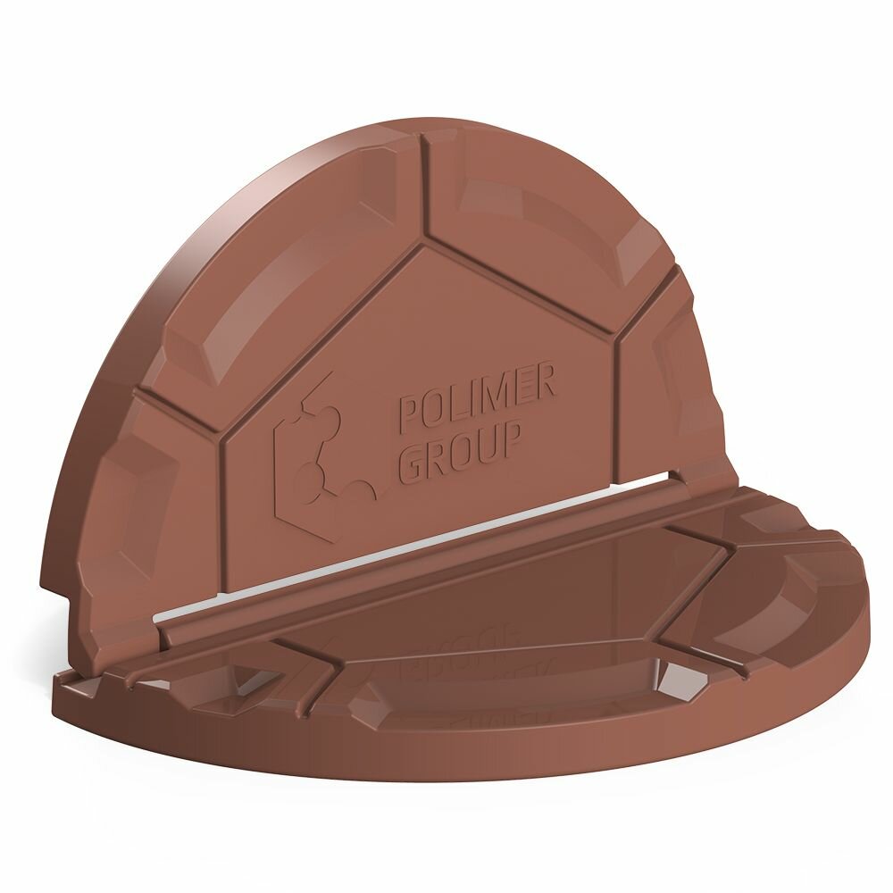 Крышка колодца Полимер-Групп роса, ПВХ, складная, коричневая, диаметр 125 см, высота 10 см