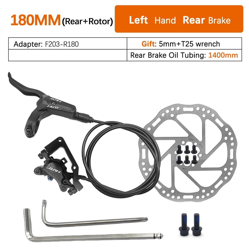 Гидравлический тормоз NUTT A2 MTB, масляные диски для велосипеда, рычаг, 2 поршня, 160 мм, 180 мм, ротор, передний и задний суппорт, левый и правый для деталей велосипеда