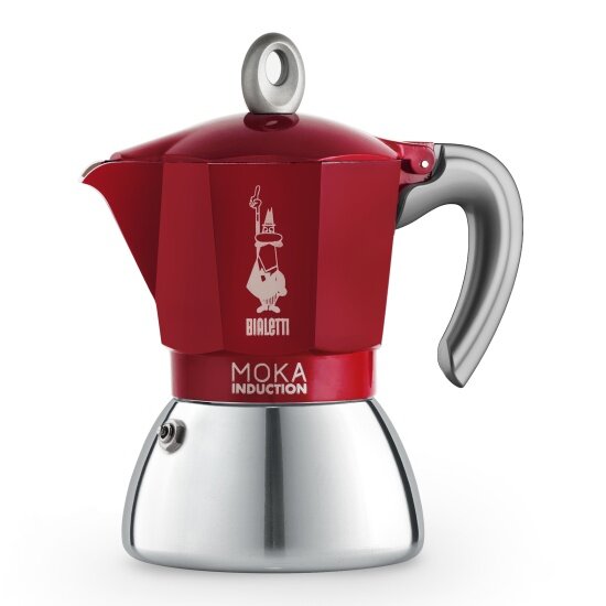 Кофеварка гейзерная Bialetti Moka Induzione красная 6 п.
