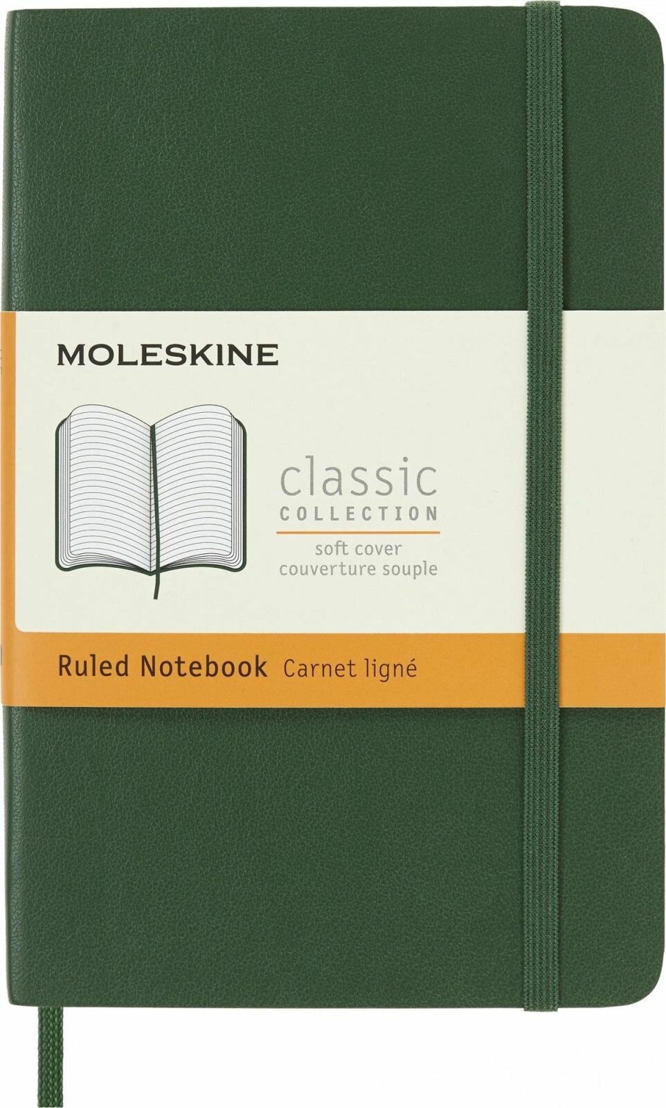 Блокнот Moleskine Classic soft Pocket 90х140 мм, 192 стр, линейка мягкая обложка зеленая (QP611K15)