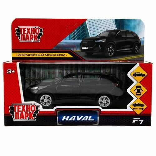 Машинка Huada Toys модель инерционная Haval F7 12 см, металл, открываются двери и багажник, черный, в коробке, F7-12-BK-WOD