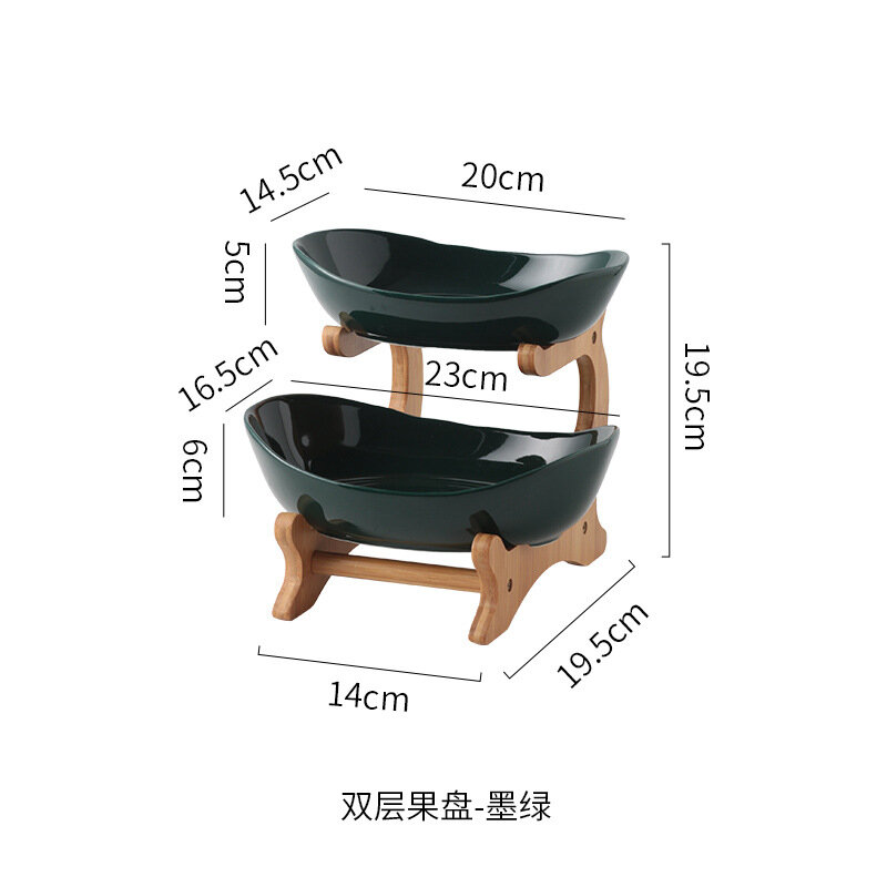 Фруктовница, бамбуковое волокно, белая, с подставкой, 3-й этаж