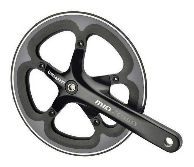 Система шатунов Prowheel Midtown-253A, 53T, 170 мм, Folding/City, черная, под квадрат. Для складных, городских и single speed велосипедов