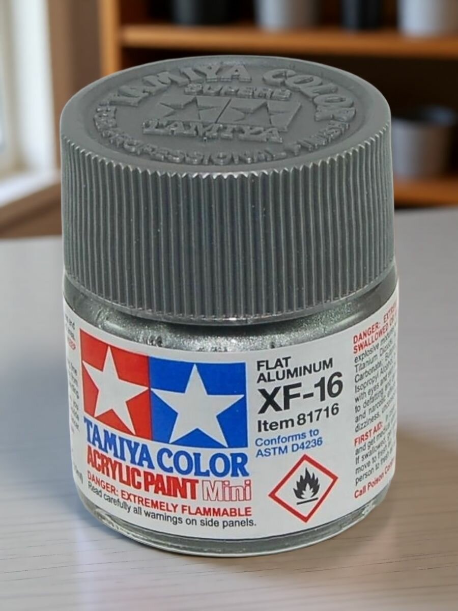 XF-16 Flat Aluminum (Алюминий матовый) акриловая краска, 10 мл.