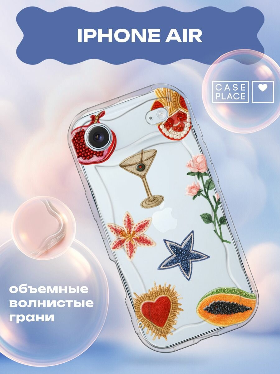 Чехол на Apple iPhone Air / Айфон Айр с принтом Эстетика из бисера